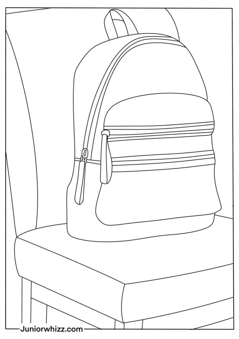 Backpack Coloring Pages & Book (14 Printable PDFs)