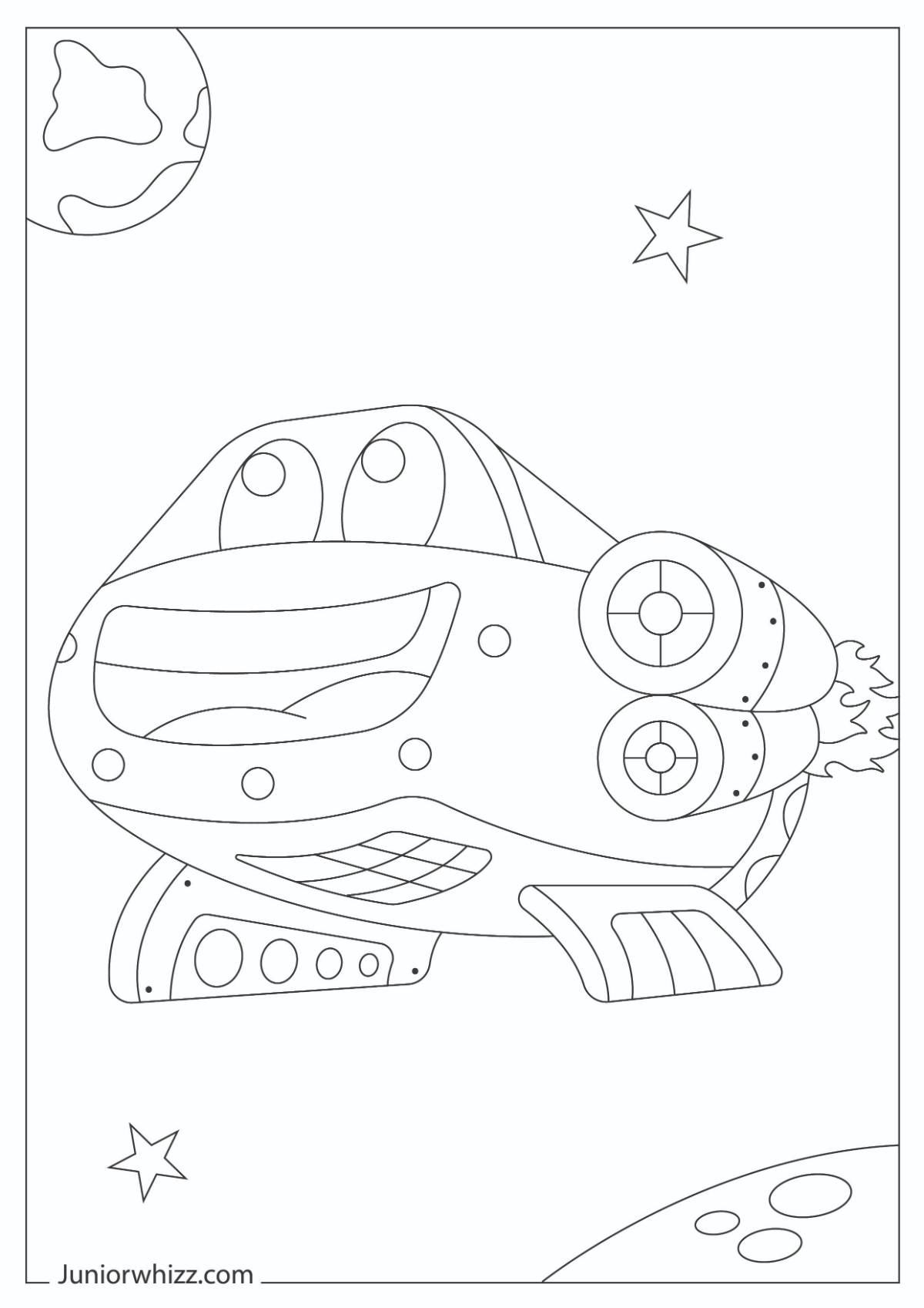 Spaceship Coloring Pages With Book (11 Printable PDFs)
