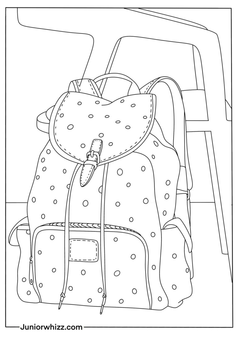 Backpack Coloring Pages & Book (14 Printable PDFs)