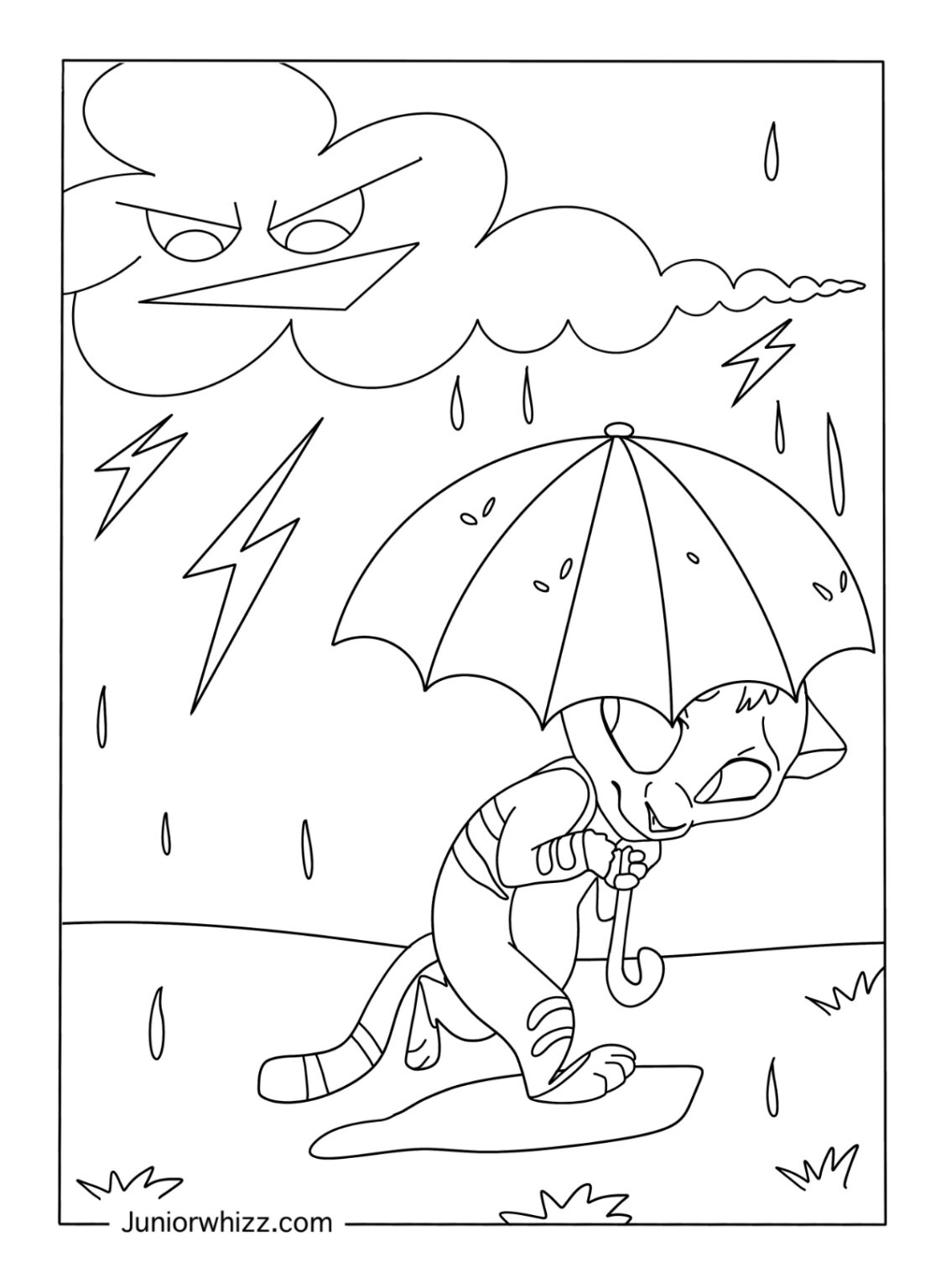 11 Unique Printable Rainy Day Coloring Pages (PDFs Download)