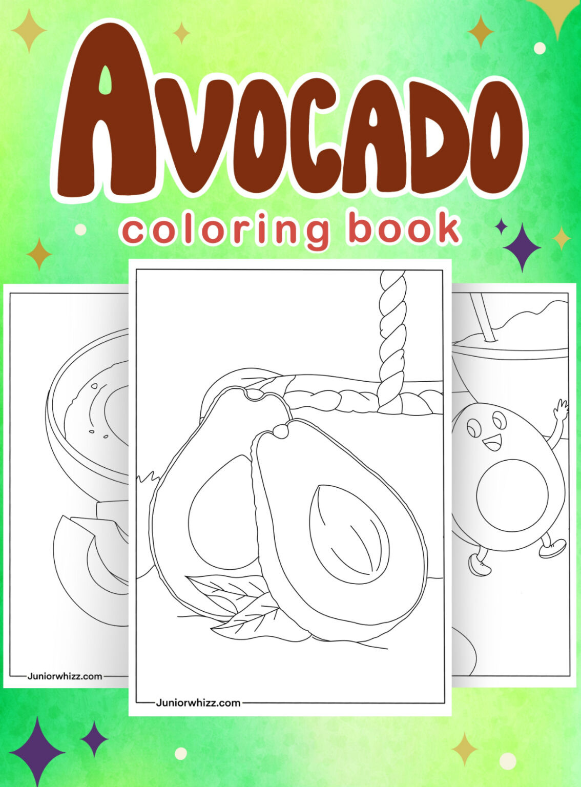 Free Avocado Coloring Pages for Kids (12 Printable PDFs)