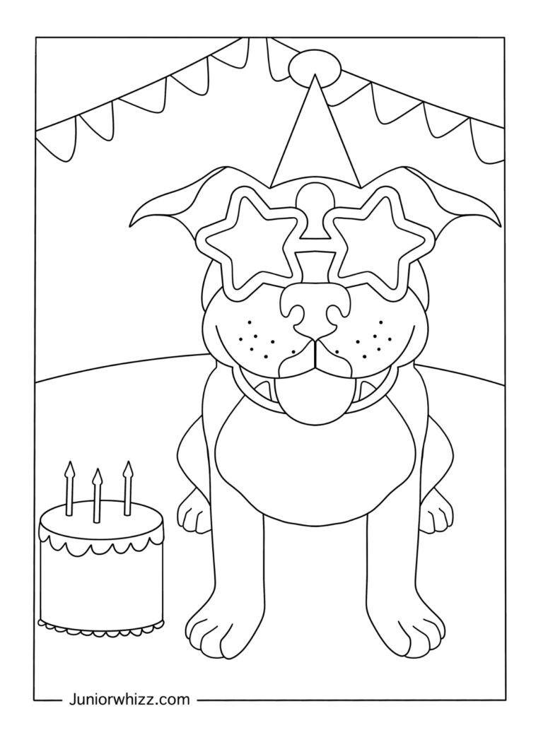 Pitbull Coloring Pages For Kids & Adults (14 Printable PDFs)