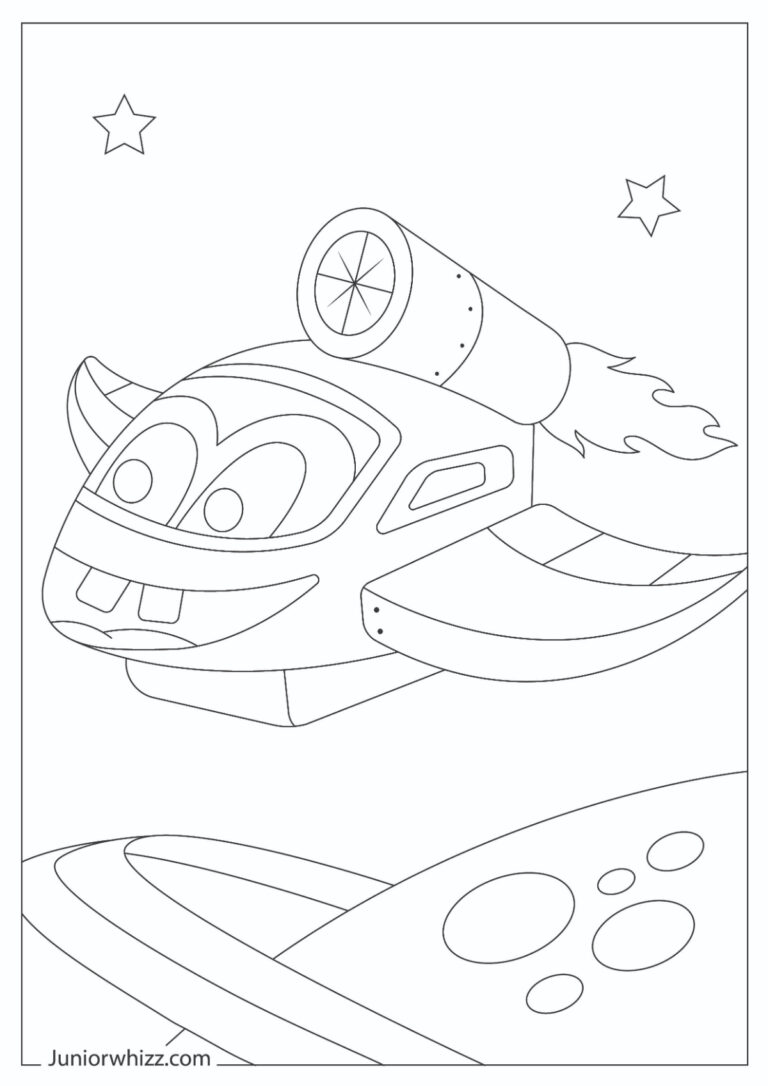 Spaceship Coloring Pages With Book (11 Printable PDFs)