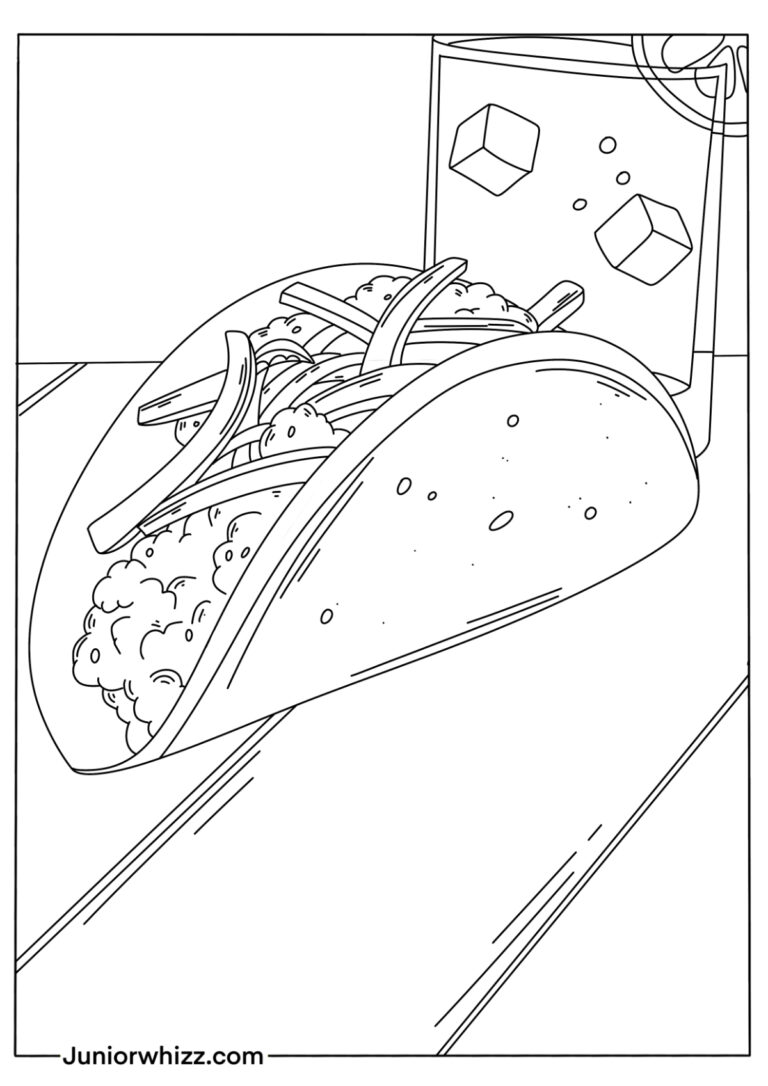15 Printable Taco Coloring Pages PDF Download