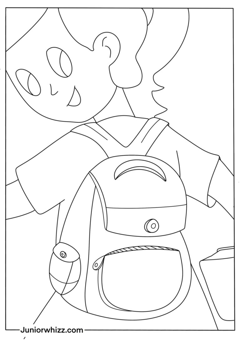 Backpack Coloring Pages & Book (14 Printable PDFs)