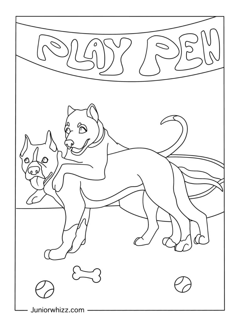 Pitbull Coloring Pages For Kids & Adults (14 Printable PDFs)