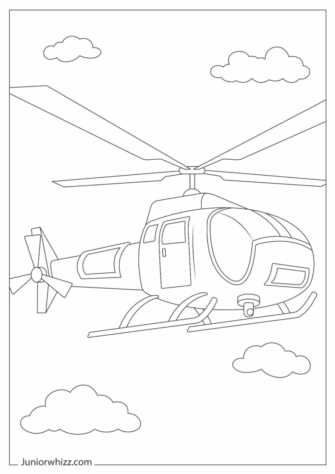 Helicopter Coloring Pages & Book (12 Printable PDF Sheets)