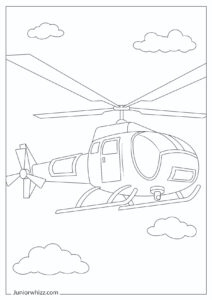 Helicopter Coloring Pages & Book (12 Printable PDF Sheets)