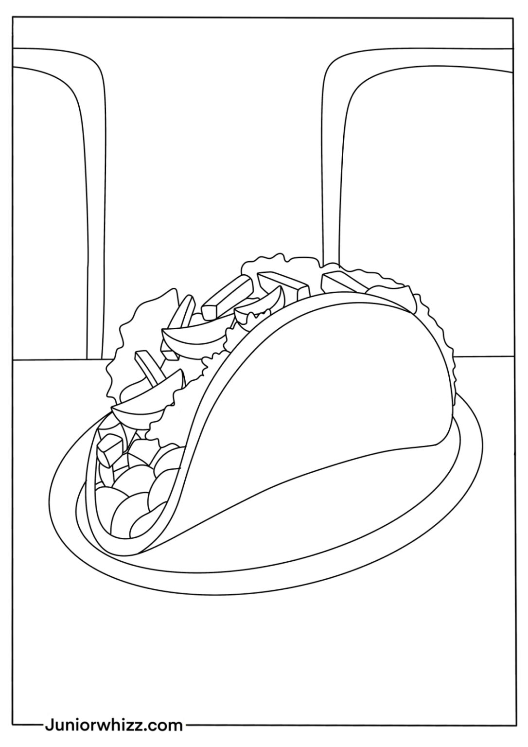 15 Printable Taco Coloring Pages PDF Download