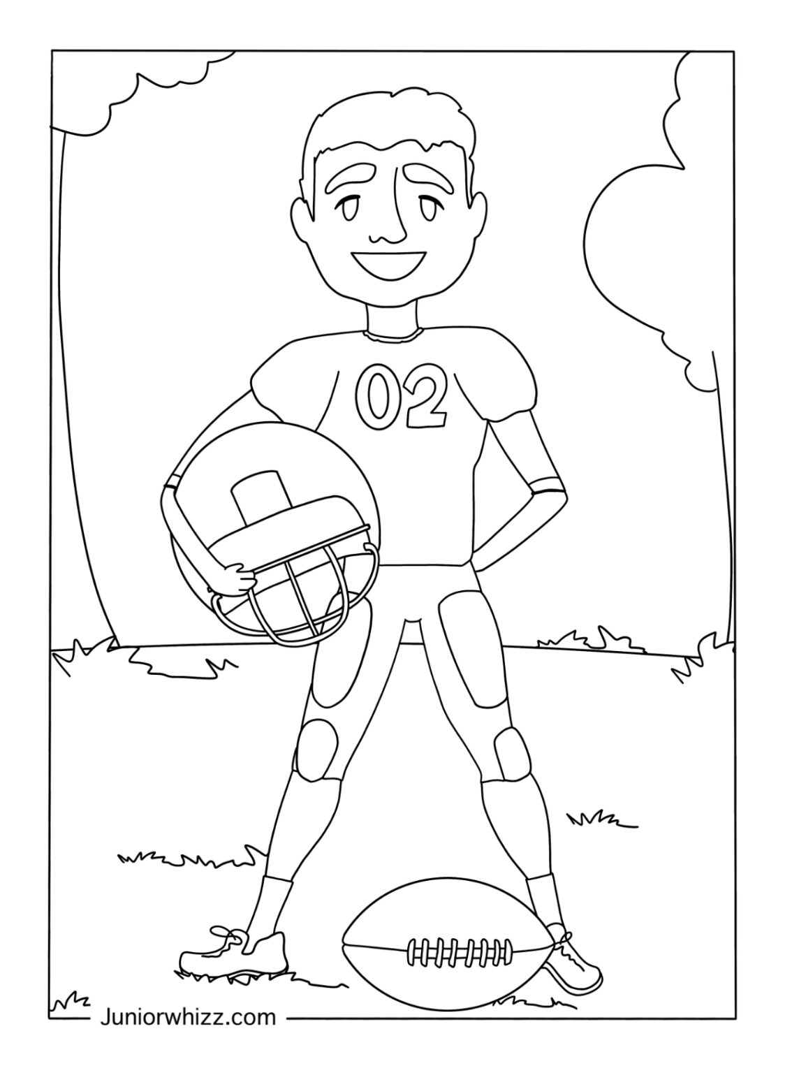 Football Coloring Pages and Book (Free Printable PDFs)