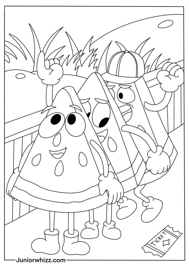 Watermelon Coloring Pages for Kids (14 Printable PDFs)