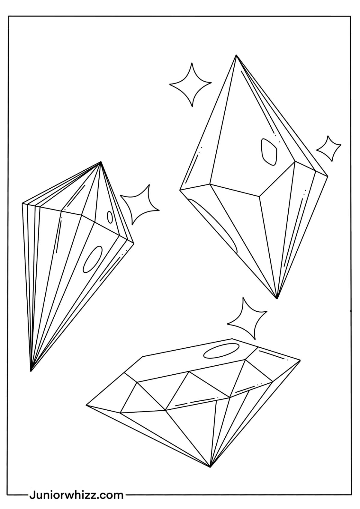 Jewels Coloring Pages and Book (14 Printable PDFs)