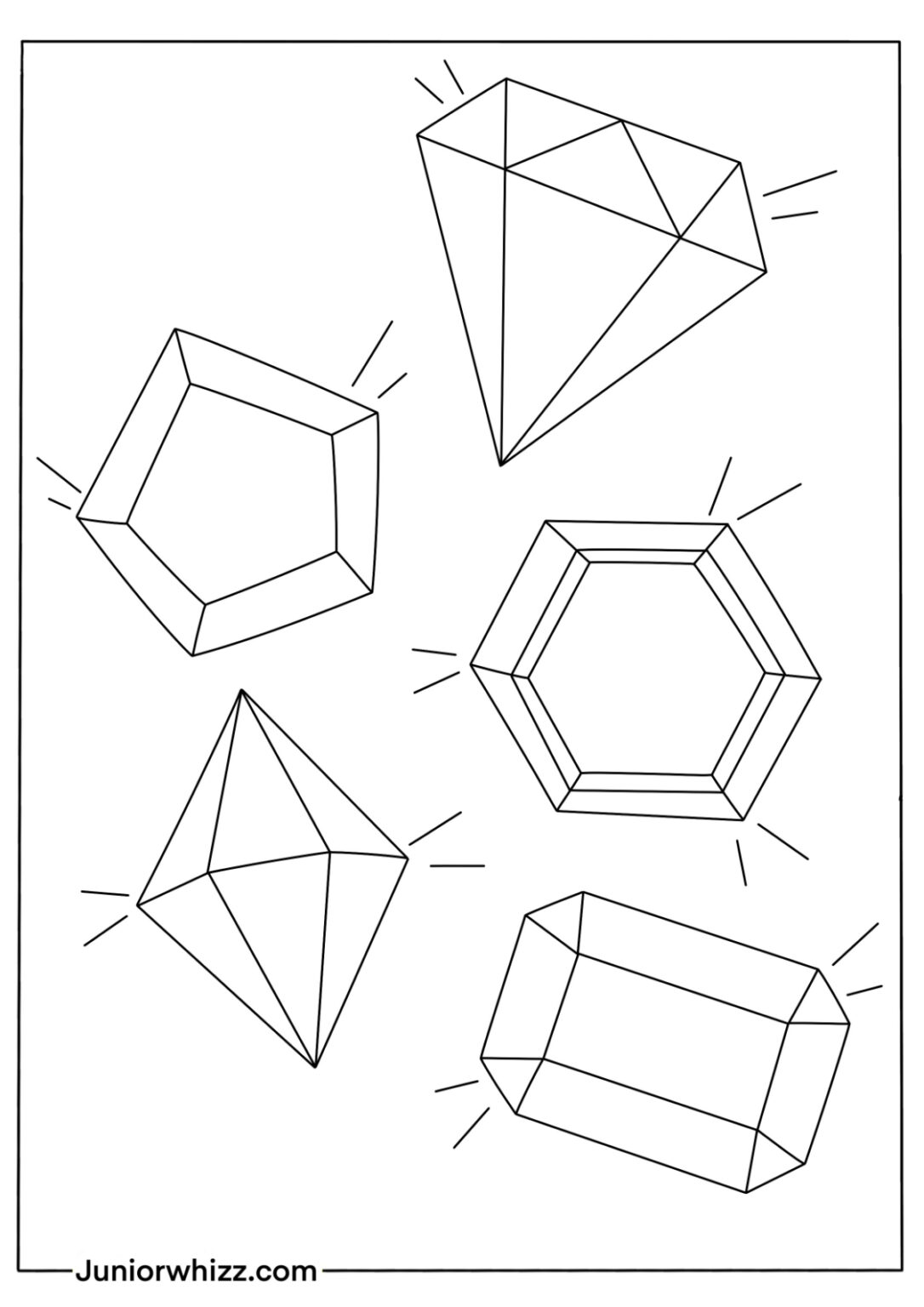 Jewels Coloring Pages and Book (14 Printable PDFs)