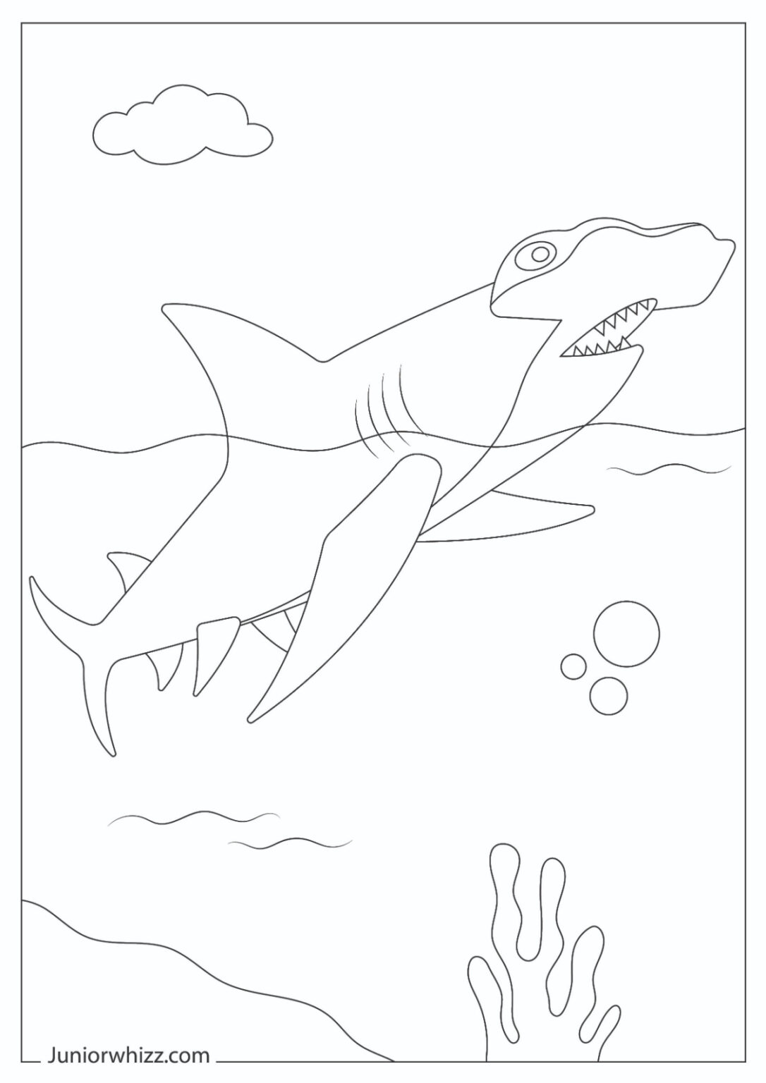 Hammerhead Shark Coloring Pages (11 Printable PDFs)