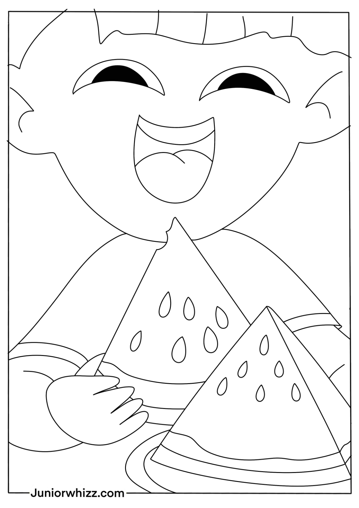 Watermelon Coloring Pages for Kids (14 Printable PDFs)