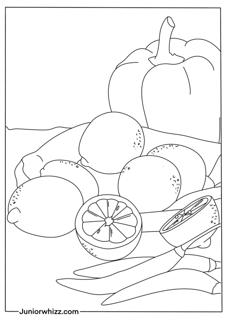Lemon Coloring Pages & Book for Kids (12 Printable PDFs)
