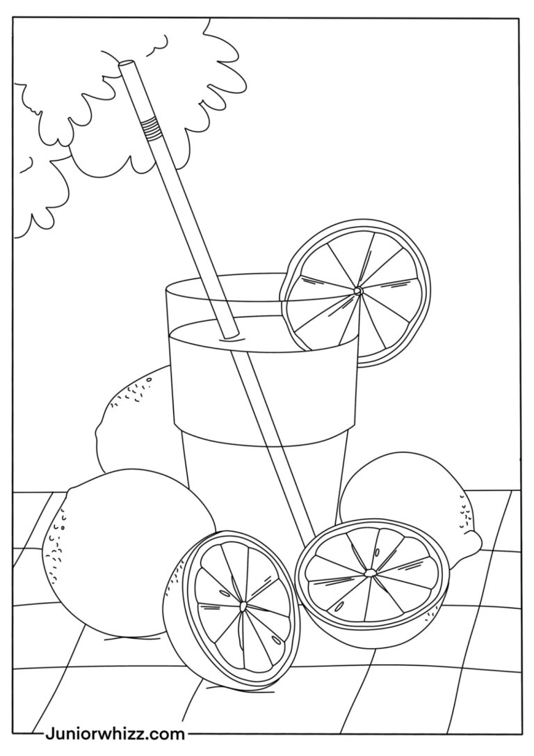 Lemon Coloring Pages & Book for Kids (12 Printable PDFs)