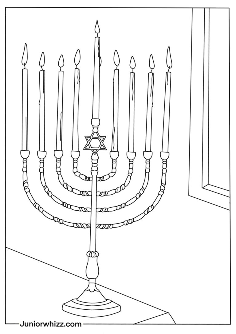 Free Menorah Coloring Pages (13 Printable PDFs)