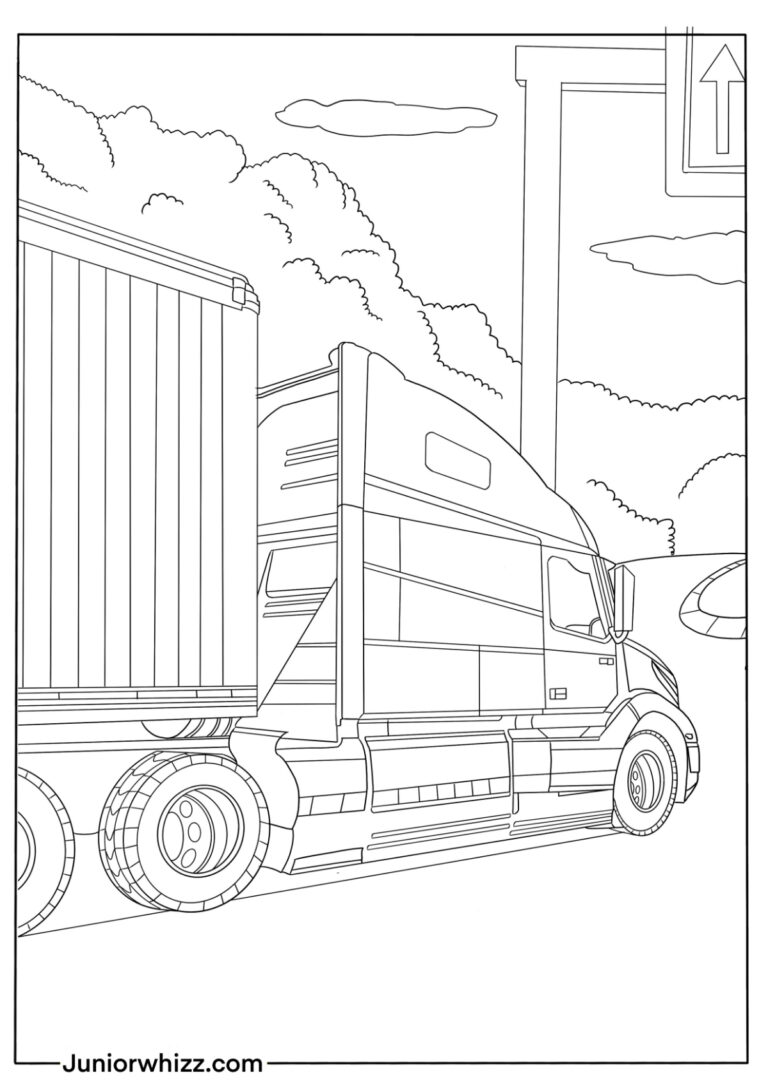 Semi Truck Coloring Pages (12 Free Printable PDFs)
