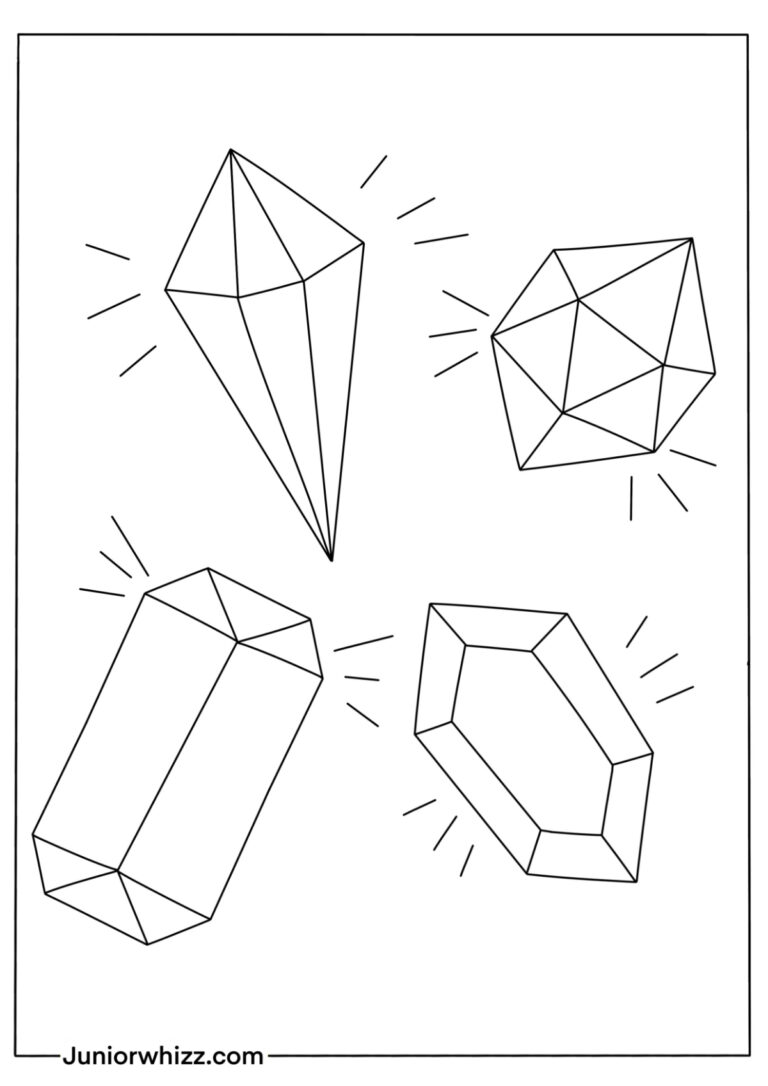 Jewels Coloring Pages and Book (14 Printable PDFs)