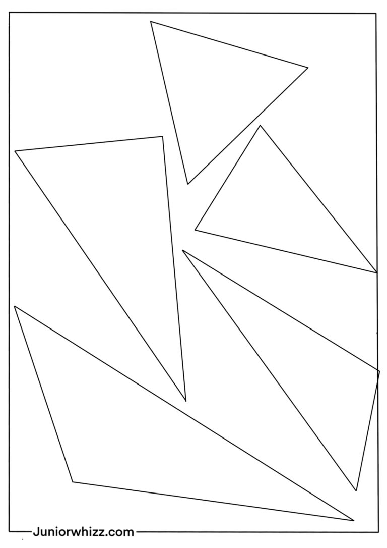 Triangle Coloring Pages and Book for Kids (Printable PDFs)