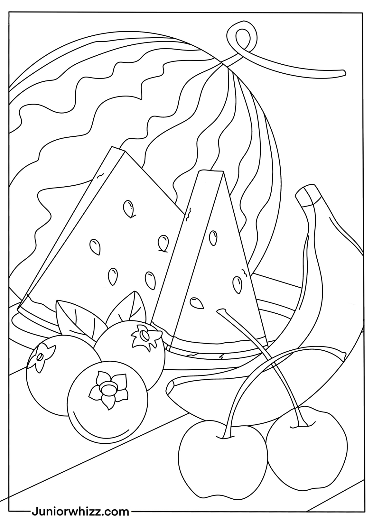 Watermelon Coloring Pages for Kids (14 Printable PDFs)
