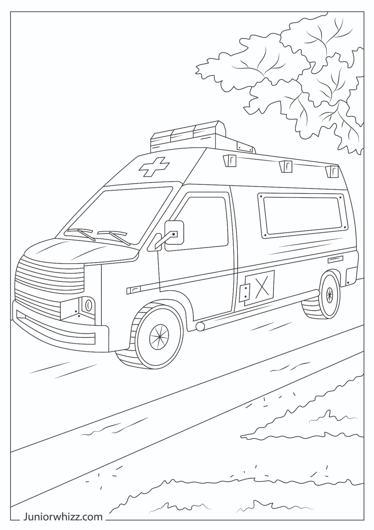 Ambulance Coloring Pages for Kids (12 Free Printable PDFs)