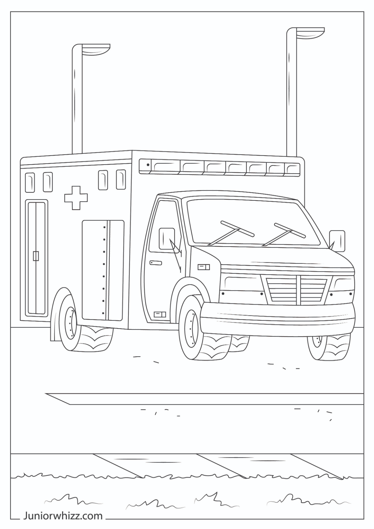 Ambulance Coloring Pages for Kids (12 Free Printable PDFs)