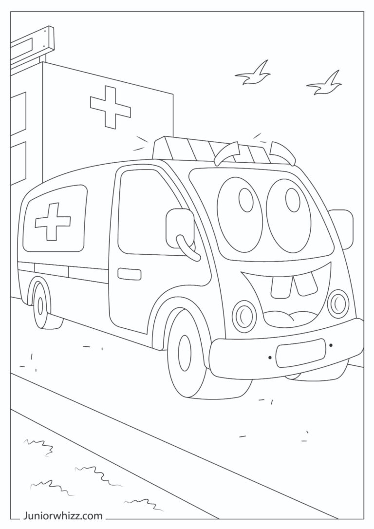 Ambulance Coloring Pages for Kids (12 Free Printable PDFs)