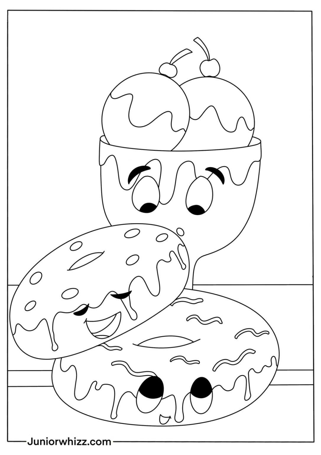 Easy Food Coloring Pages for Kids (16 Printable PDFs)
