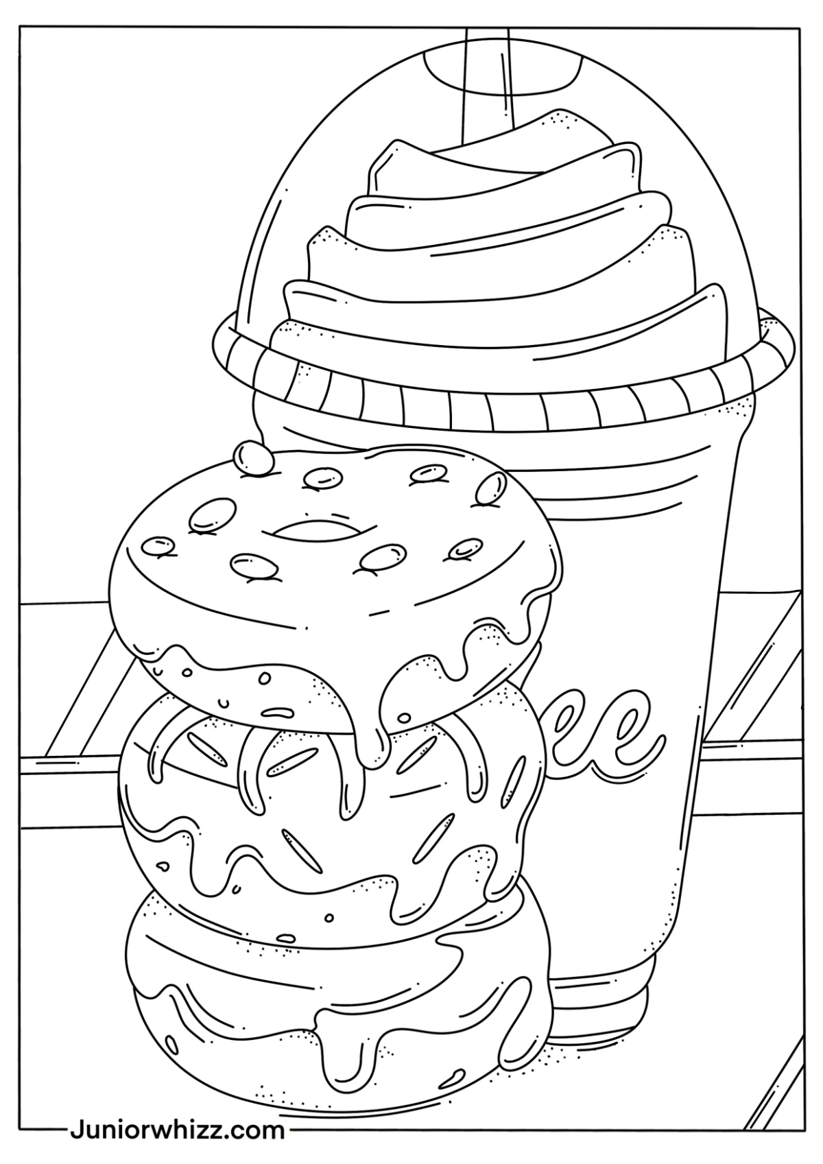Donut Coloring Pages with Book (16 Printable PDFs)