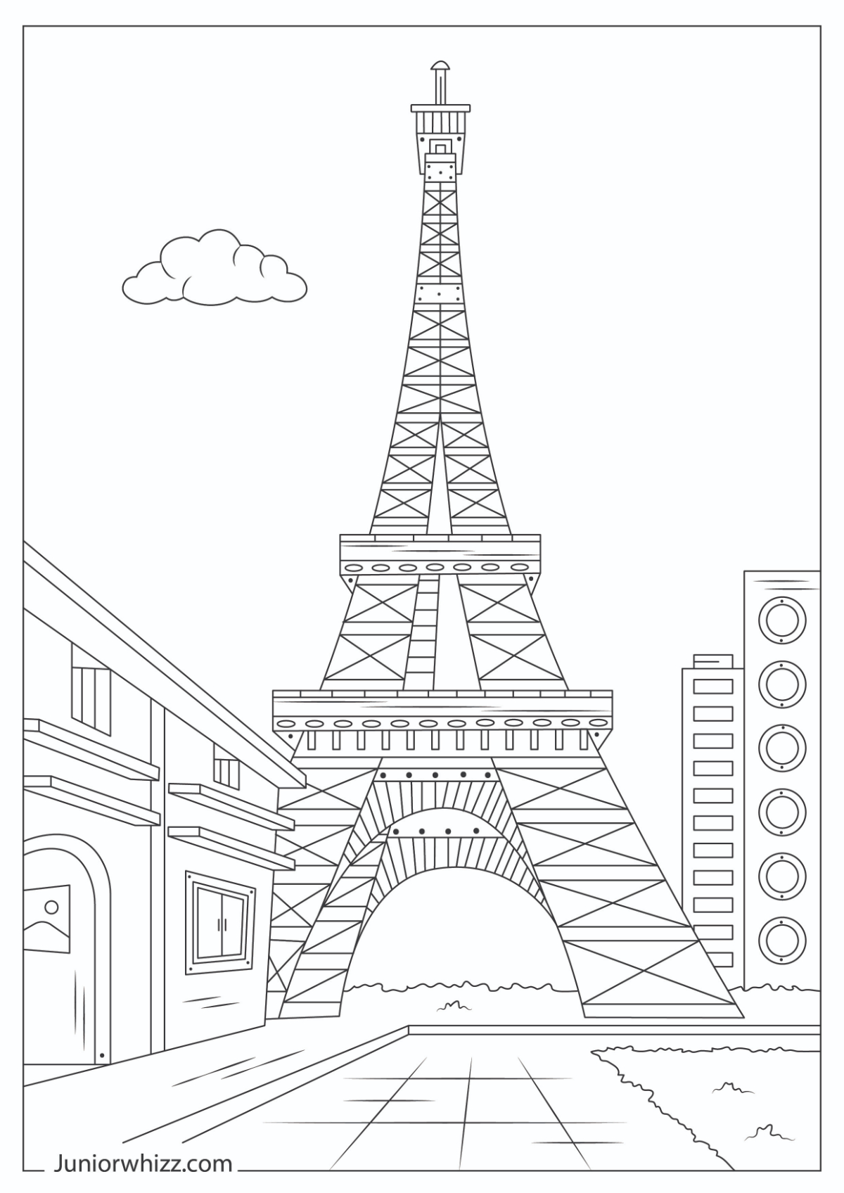 Eiffel Tower Coloring Pages for Kids (12 Printable PDFs)