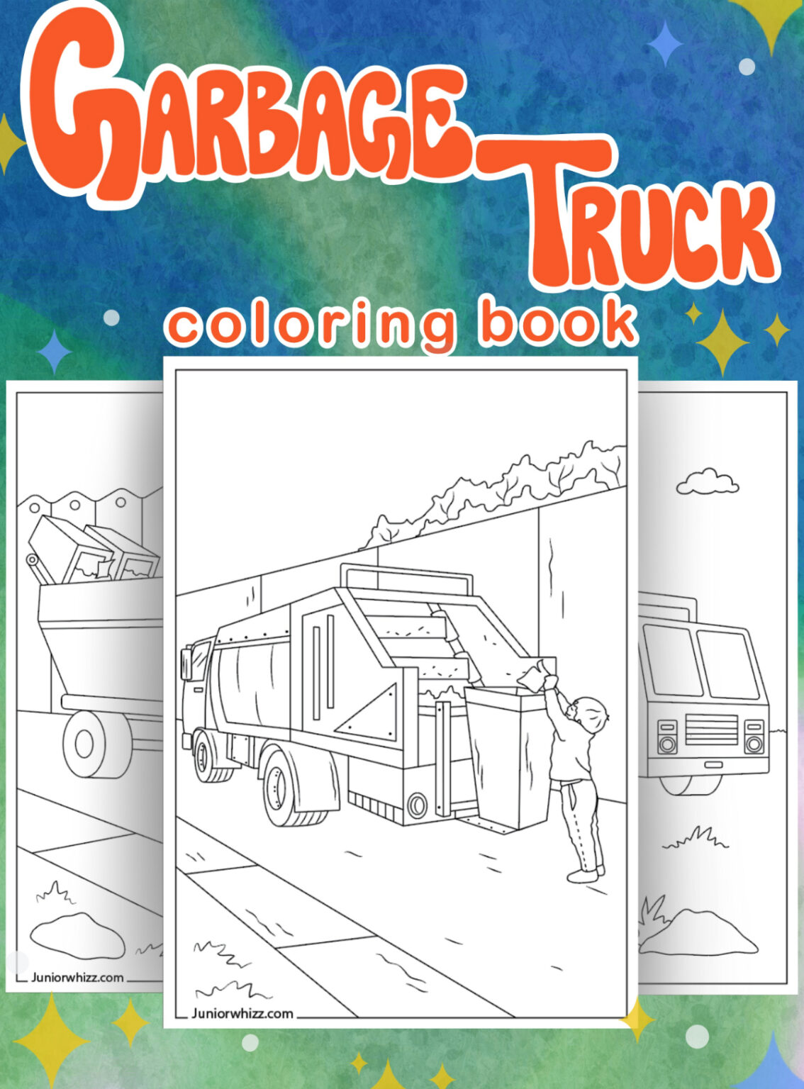 Garbage Truck Coloring Pages for Kids (12 Printable PDFs)