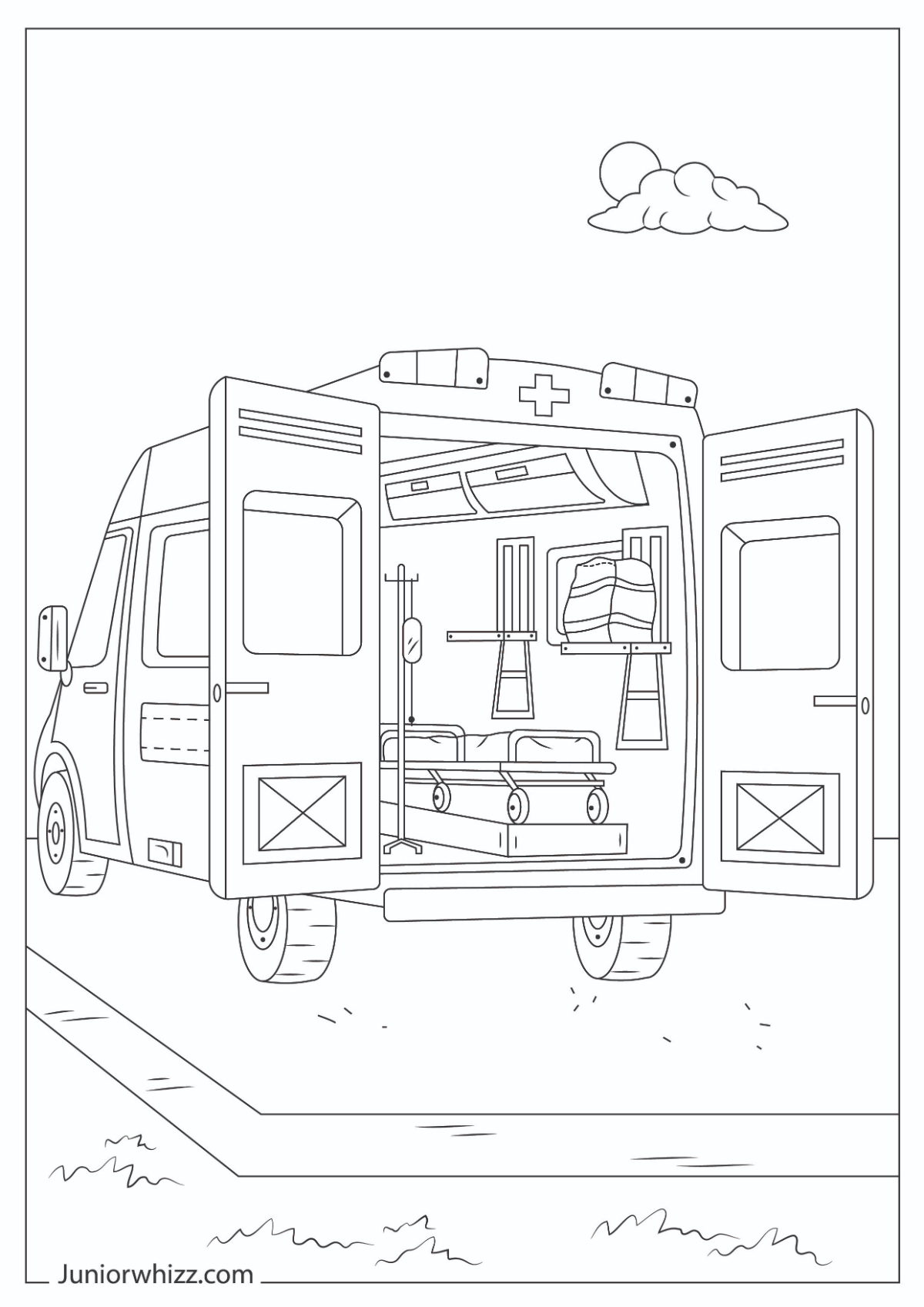 Ambulance Coloring Pages for Kids (12 Free Printable PDFs)