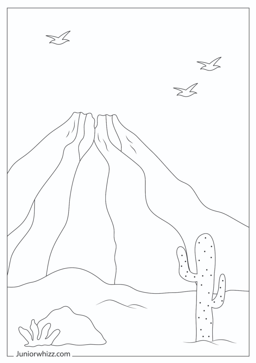 Volcano Coloring Pages with Book (12 Printable PDFs)